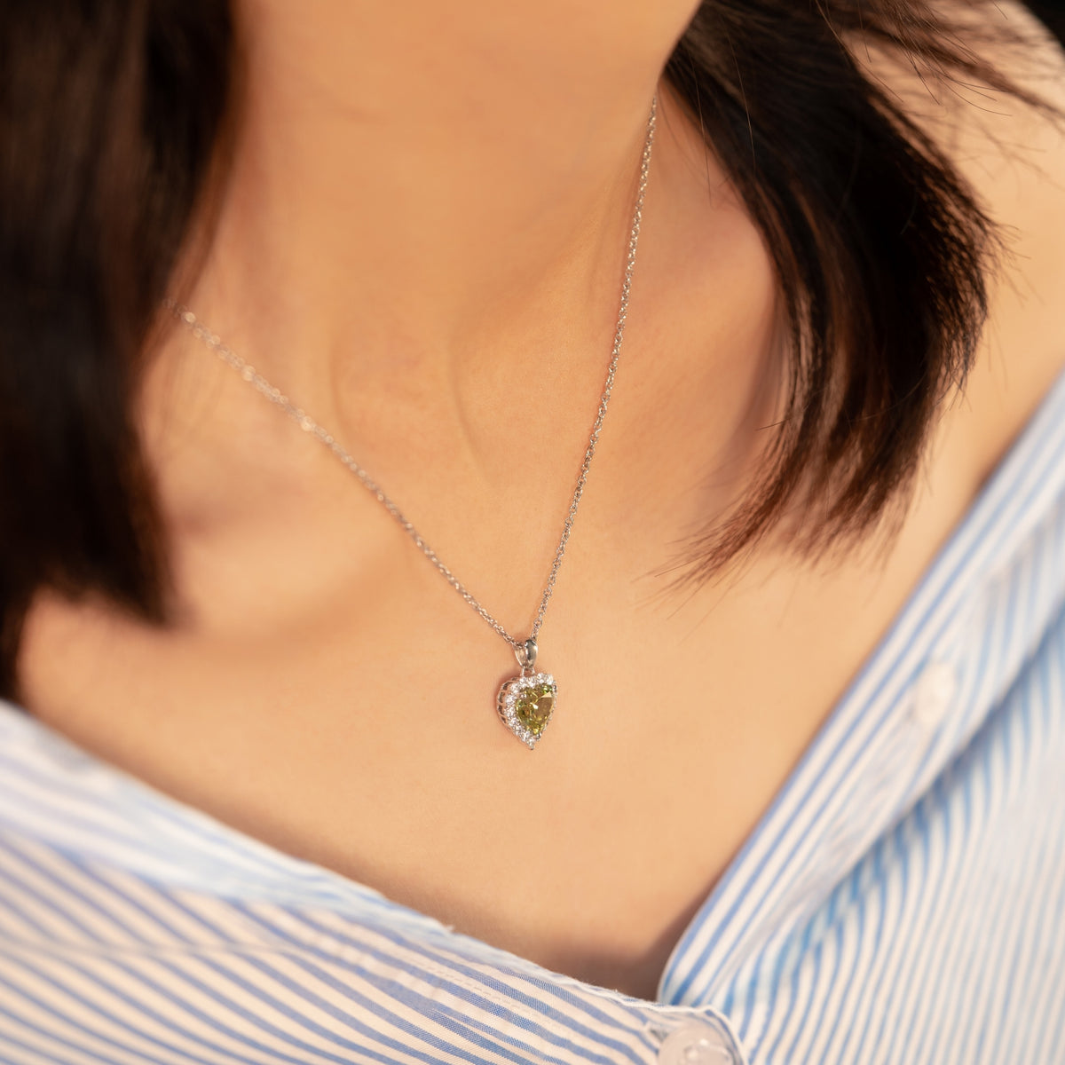 Heart Halo Birthstone Necklace – Jadmire Jewelry